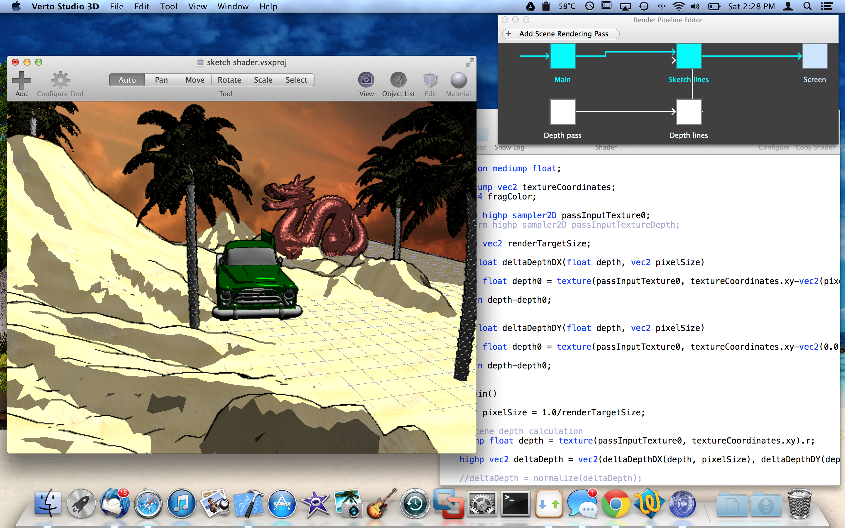 Pencil-sketch outline shader example : r/gamedev